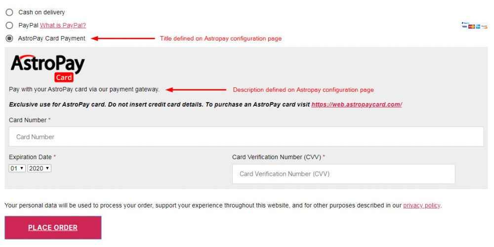 Payment Gateway AstroPay Card for Woocommerce - SIS